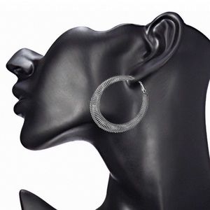 Jewelry | Silver 2 Coiled Wire Hoop Earrings | Poshmark